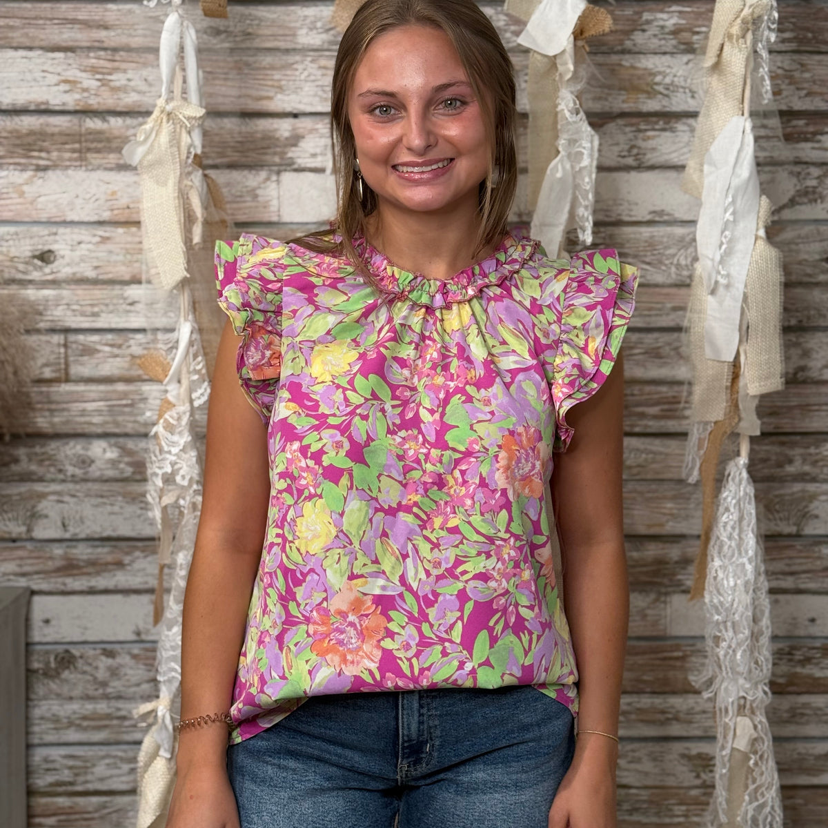 Electric Bloom Flutter Top – Mainstream-Charlotte